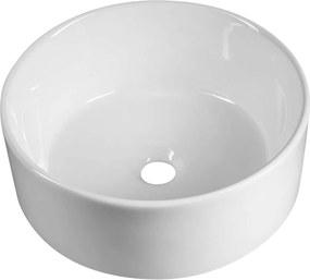 Aqualine - Umyvadlo na desku, průměr 40 cm, bez přepadu, bez otvoru pro baterii, bílá 40150