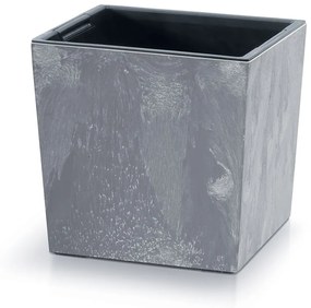 Květináč NURBI CUBE BETON EFFECT tmavě šedý