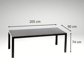Vikio Venkovní zahradní set 205x90 pro 6 osob DK303 antracit