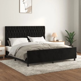 Rám postele s čelem černý 180x200 cm samet 3125954