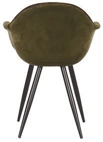 Zelená sametová jídelní židle Slifro