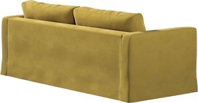 Potah na pohovku IKEA  Karlstad 3-místná, nerozkládací, dlouhý barva zelená látka lesklé, sametová