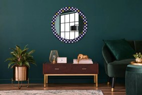 Kulaté dekorativní zrcadlo na zeď Retro tečky fi 70 cm