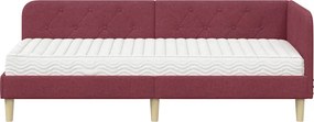 Rohový rám postele Víno Červené 80 x 200 cm textil 3394104