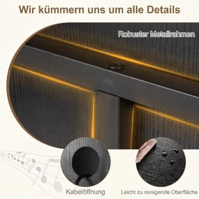 Costway Stojan na gramofon s integrovanou nabíjecí stanicí a 4 přepážkami