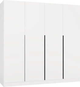 Šatní skříň Senso 4D 200 cm bílá/černá