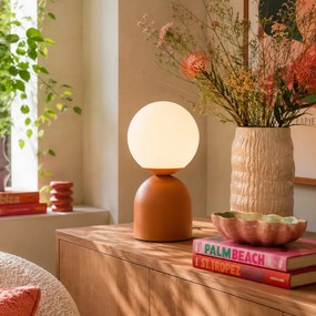 Stolní lampa Hotelový šik oranžová s opálovým sklem - Pallon Trend