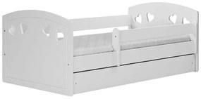 Benlemi Bílý dětský pokoj JULIA: Šatní skříň, knihovna, komoda a postel s úložným prostorem a matrací Rozměr: 80x140 cm