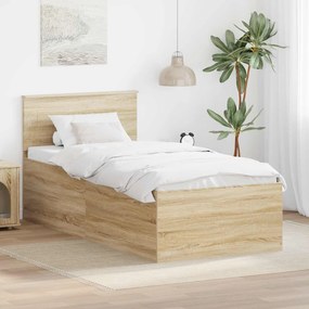Rám postele s čelo Sonoma dub 75 x 190 cm Kompozitní dřevo 3408629