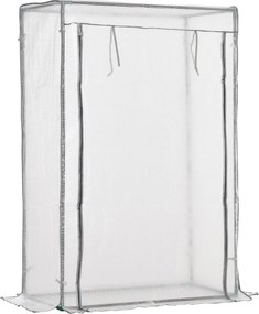 Zelená domácí skleník Outsunny s PE mřížkou, dveřmi, zimní fóliový skleník z oceli, skleník pro balkon, zahradu, skleník pro rajčata 100 x 50 x 150 cm