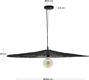 Černé závěsné svítidlo ø 100 cm Makai – Kave Home