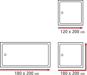 Sprchový závěs, textilní,barva šedá, 180x200 cm, WENKO