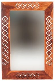 Indický nábytek - Zrcadlo Mira 60x90 z indického masivu palisandr Světle medová