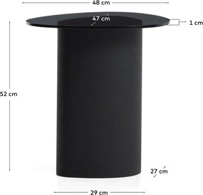 Odkládací stolek se skleněnou deskou 47x48 cm Olir – Kave Home