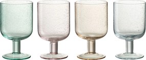 4ks barevná sklenička na noze s bublinkami Louise - Ø8*13cm / 360ml