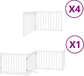 Zábrana pro psy s dvířky skládací 12 panelů bílá 960 cm topol 3155732