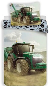 Jerry Fabrics povlečení bavlna fototisk Traktor green 140x200+70x90 cm
