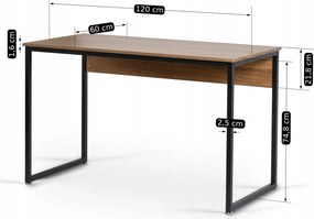 Psací stůl Ross 120 cm dub rustikální/černý