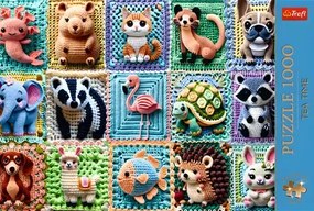 TREFL Puzzle Premium Plus Háčkovaná zvířátka / 1000 dílků / 68,3 x 48