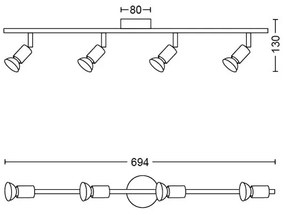 Philips - Bodové svítidlo LIMBALI 4xGU10/50W/230V černá