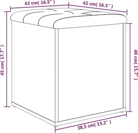 vidaXL Úložná lavice 42 x 42 x 45 cm kompozitní dřevo [835034] Barva: Betonová šedá