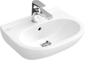 Villeroy & Boch O.novo - Umyvadlo Compact, 550x370 mm, s přepadem, otvor pro baterii, alpská bílá 51665501