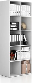 Regál FRAME, vysoký, 2 sloupce, 2162 x 872 x 450 mm, bílá