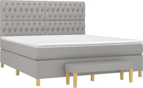 Box spring postel s matrací světle šedá 180 x 200 cm textil 3137413