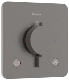Hansgrohe Ecostat Comfort Q - Termostatická baterie pod omítku, pro 2 spotřebiče, kartáčovaný černý chrom 33717340