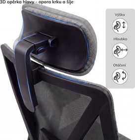 Ergonomická kancelářská židle tmavě šedá VECTOR