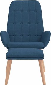 Relaxační křeslo s podnožkou modré textil 3315152