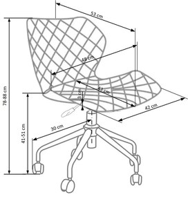 HALMAR MATRIX dětská židle černá/růžová (1058)