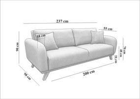 Hanah Home Set křesla a pohovky HERA antracitový 237 cm