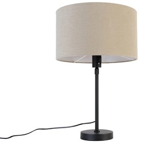 Stolní lampa černá nastavitelná s odstínem světle hnědým 35 cm - Parte
