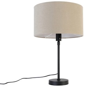 Stolní lampa černá nastavitelná se stínidlem světle hnědá 35 cm - Parte