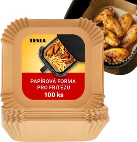 TESLA AirCook QB2055 - papírová forma pro horkovzdušnou fritézu 16 x 16 cm, 100 ks (AIRCKQB2055PLE)