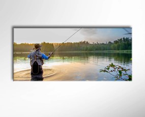 Malvis ® Obraz Rybář ve vodě ROZMĚR (šířka x výška): jednodílný obdélník 100x45 cm