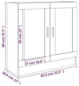 Petromila Vitrína kouřový dub 82,5 x 30,5 x 80 cm kompozitní dřevo