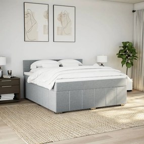 Box spring postel s matrací světle šedá 180 x 200 cm textil 3289447