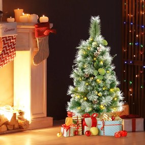 Costway 90 cm umělý vánoční stromek s osvětlením a 30 teplými bílými LED světly