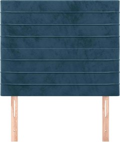 Čelo postele tmavě modré 90x5x118/128 cm sametové 3116512