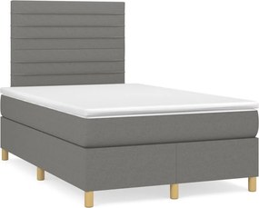 Box spring postel s matrací tmavě šedá 120x200 cm textil 3142402