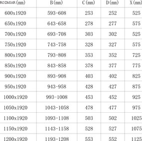 Mexen LIMA sprchové skládací dveře ke sprchovému koutu 70 cm, šedá, 856-070-000-01-40
