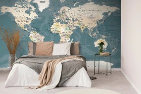Samolepící tapeta vintage mapa světa - 300x200 cm