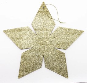 Vánoční ozdoba zlatá hvězda, 2D, 30 cm