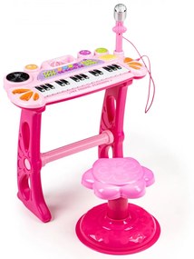 Dětský keyboard s mikrofonem Laura růžový
