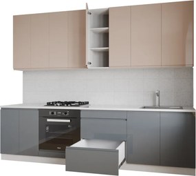 Sada 2.6 k. bílá, f. vrch béžový lesk, spodek šedý lesk Interno Luxe