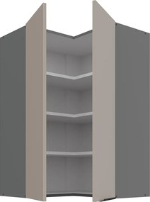 ARIA ta | horní kuchyňská skříňka 60x60 GN-90 2F (90°) rohová s policemi | VYSOKÁ | 60x60 cm | antracit/béžová