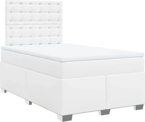 Box spring postel s matrací bílá 120x200 cm umělá kůže 3290717