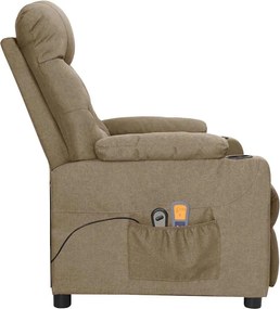Elektrické masážní křeslo taupe textil 3098835